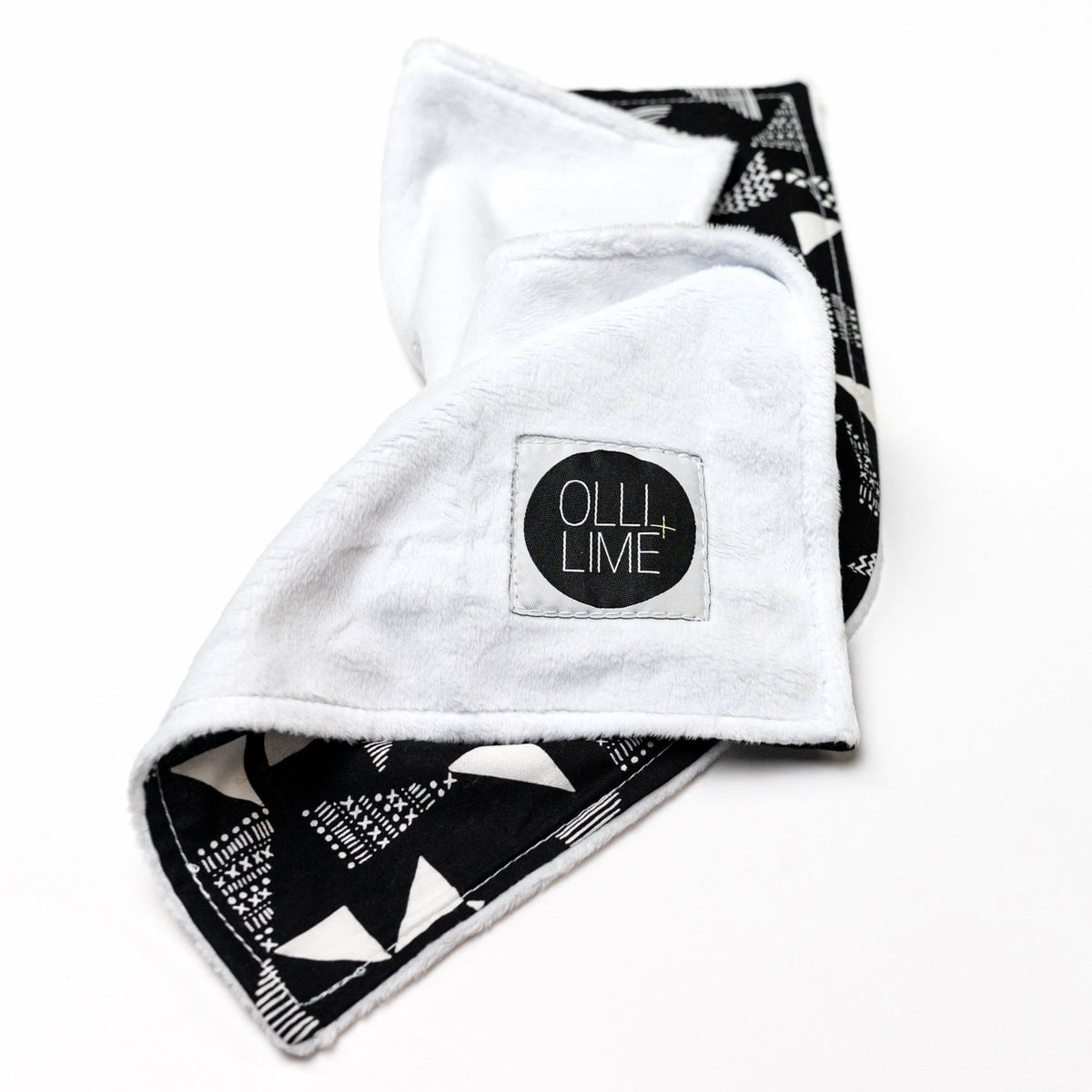 OLLI+LIME | Pinwheels Lovey | Black and White Modern Security Blanket ...